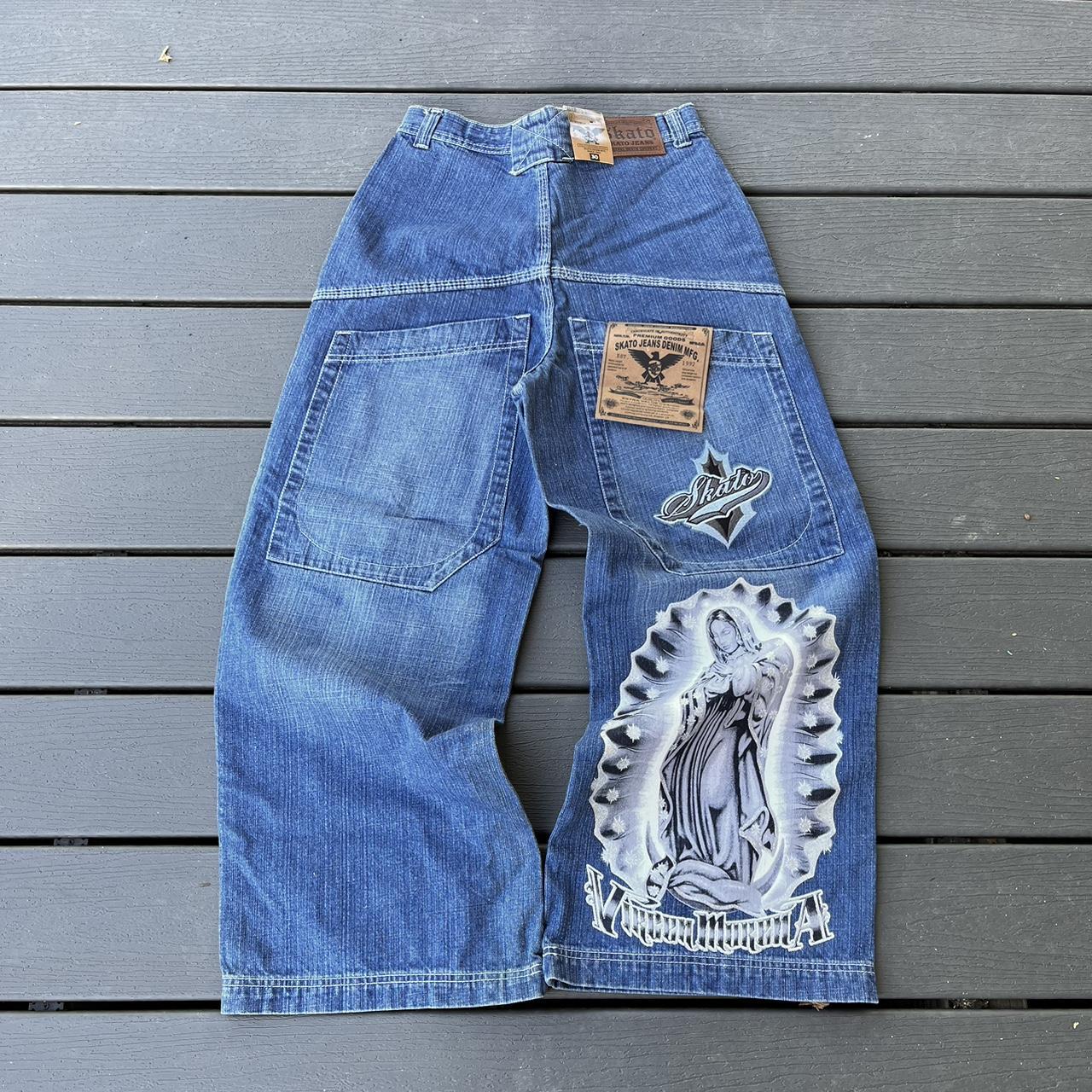 90s Y2K JNCO Style Skate Denim. Super sick Wideleg... - Depop