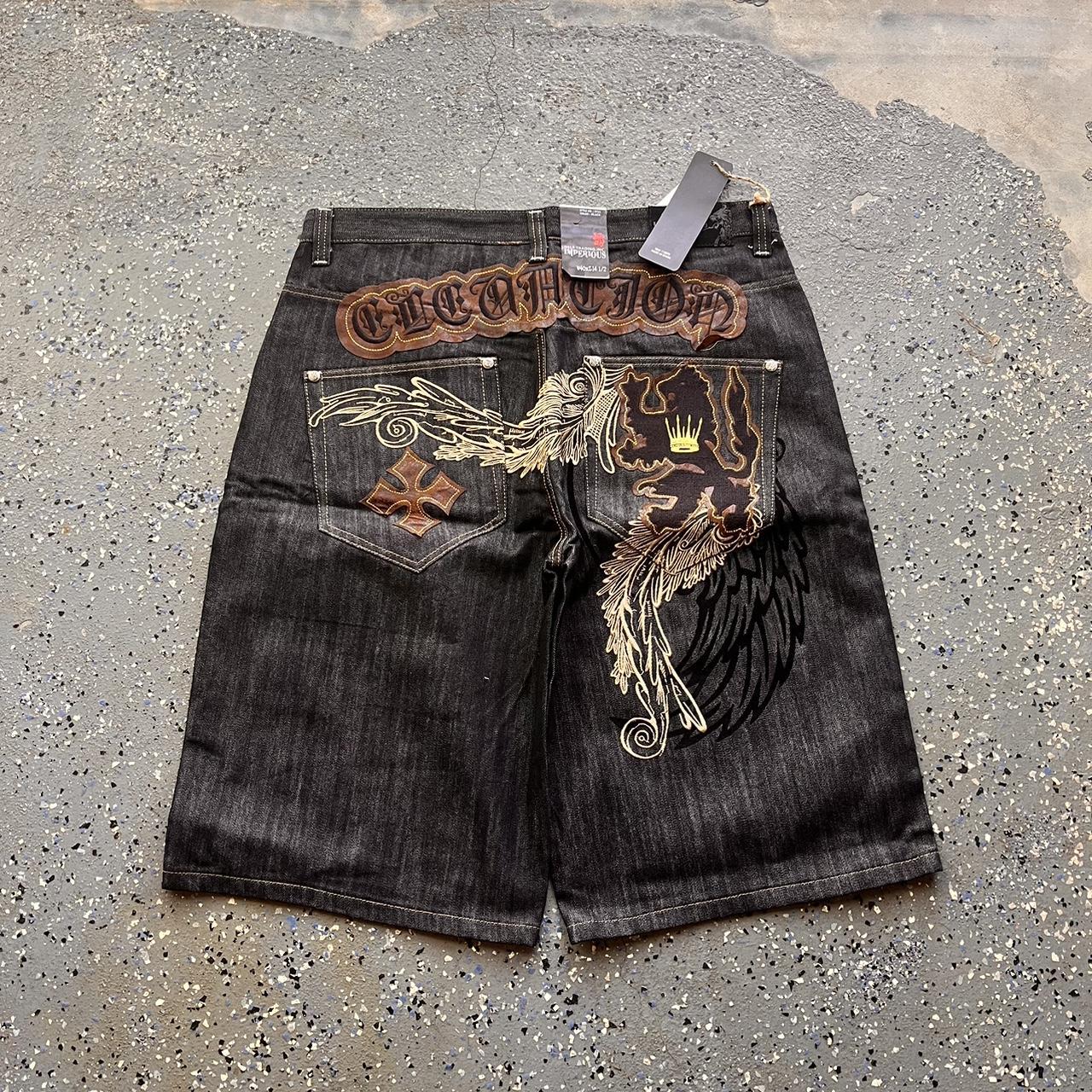 Y2K Wideleg imperious jorts NWT 40 #y2k #nwt... - Depop