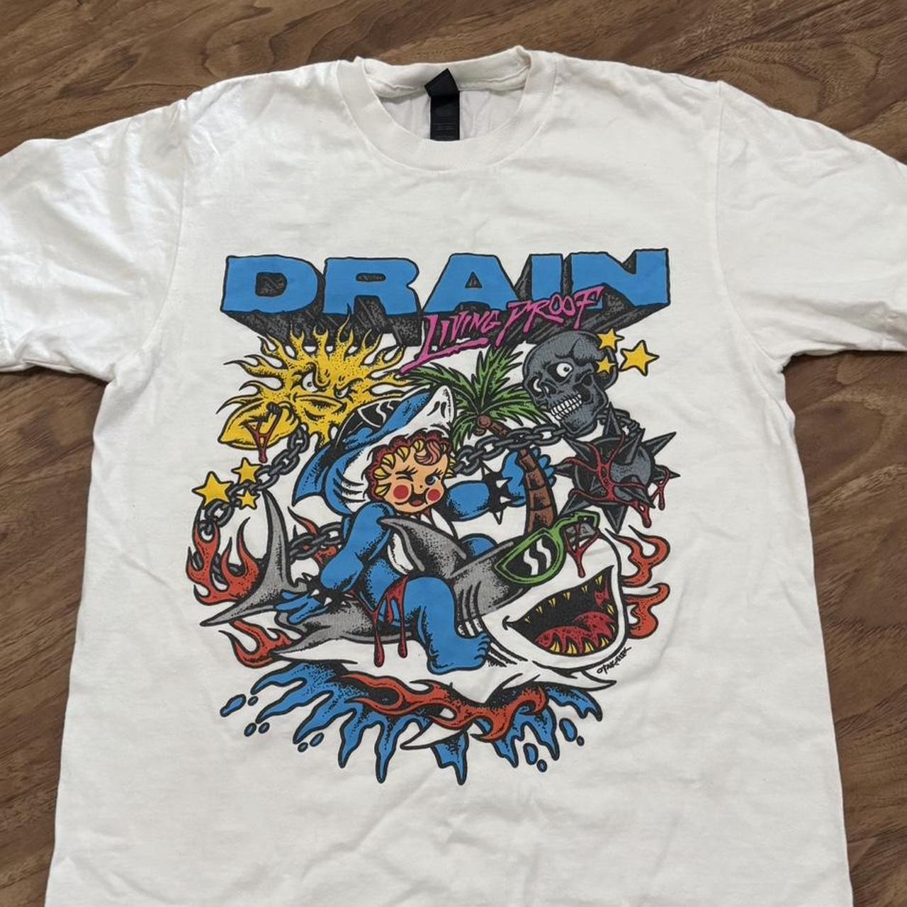 Drain living proof kewpie shark shirt size small... - Depop