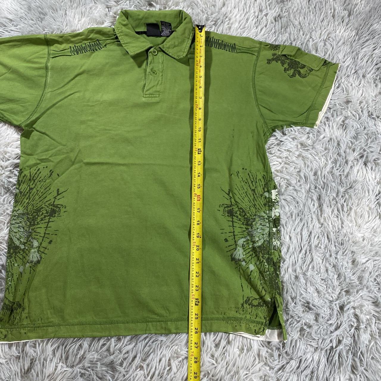 00s Y2k/Grunge Affliction Style Polo Shirt Men... - Depop