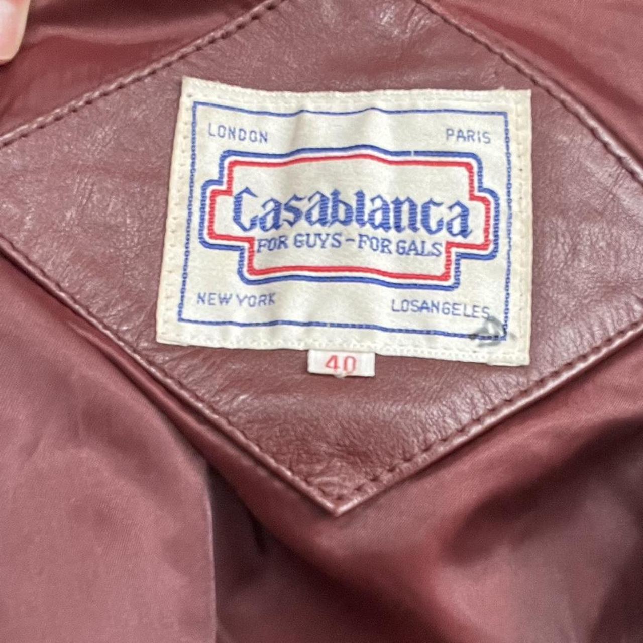 Casablanca Genuine Burgundy Leather Jacket size 40 - Depop