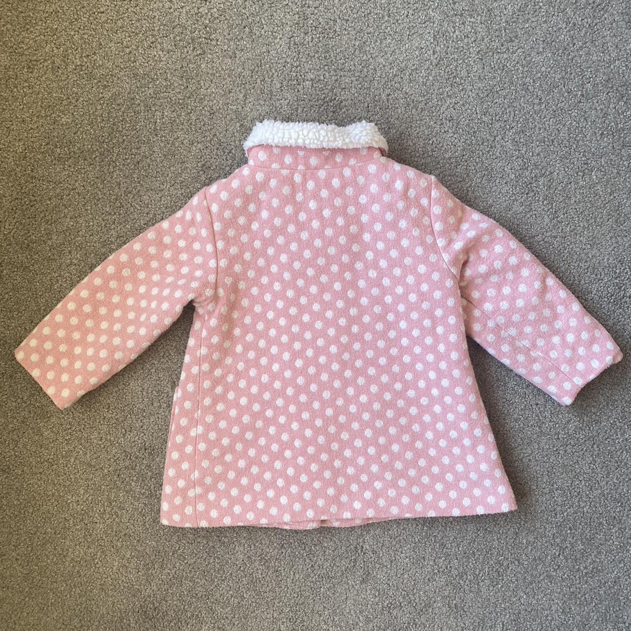 Sprout pink spotty coat. Size 1. A little mark as... - Depop