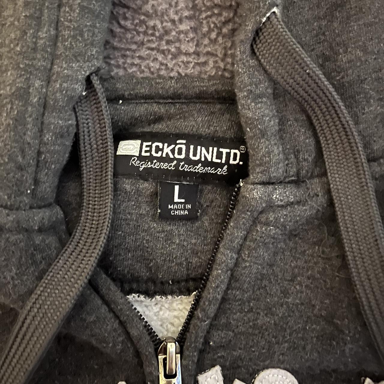 Dark grey ecko unltd zip up - Depop