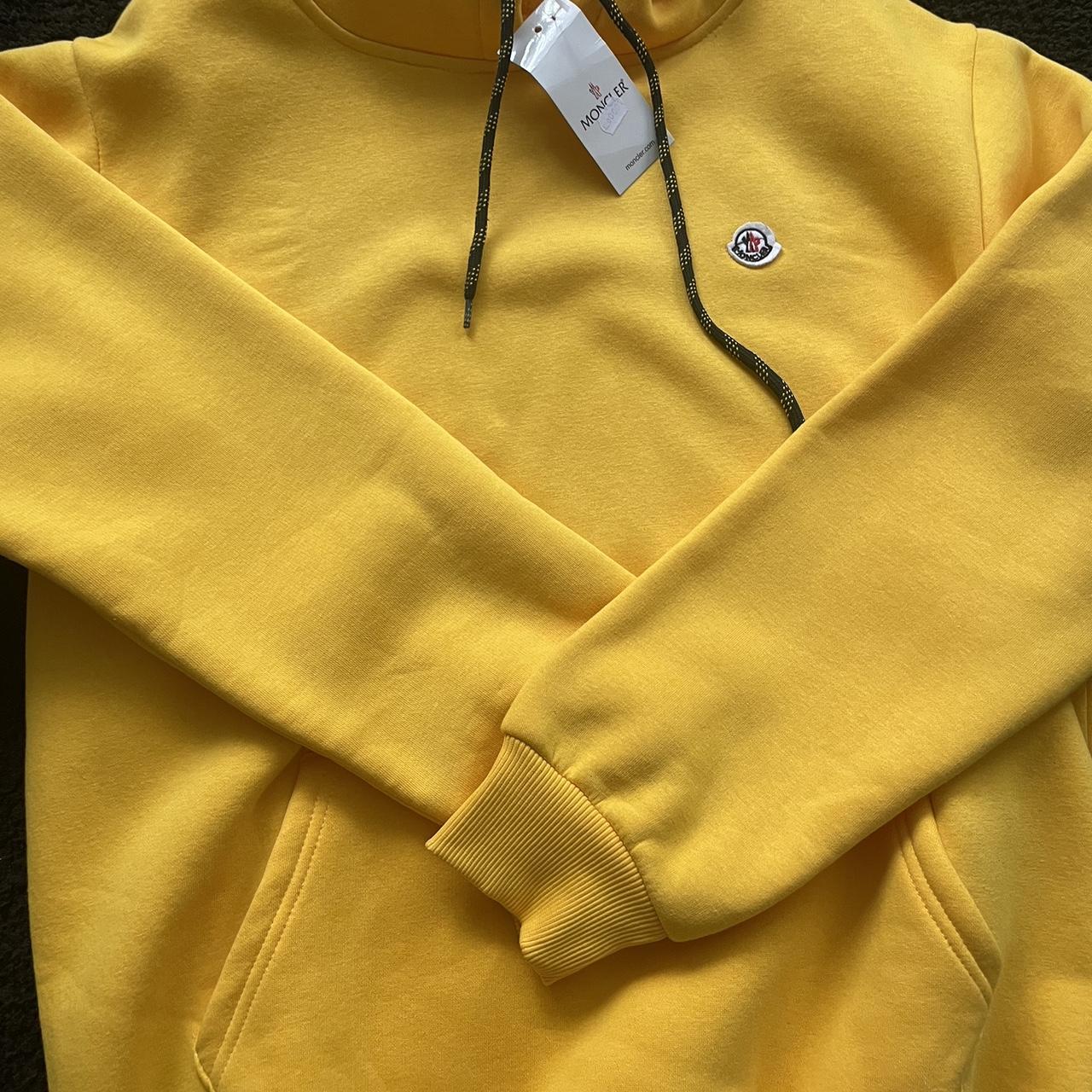 Yellow moncler hoodie. - Depop