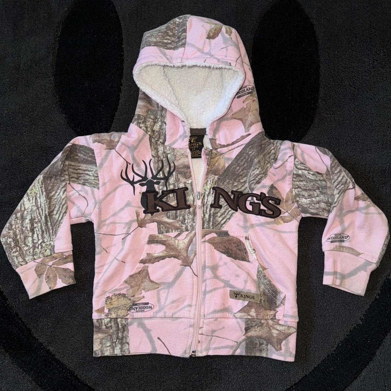Toddler girls 2T Kings Pink camo zip up... - Depop