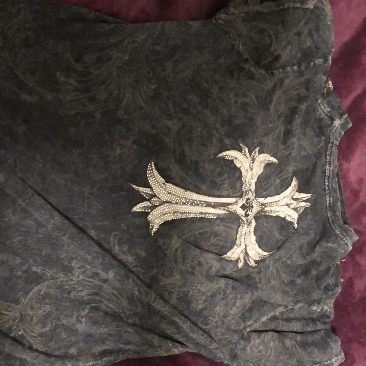 Light blue affliction with rhinestones. If you need... - Depop