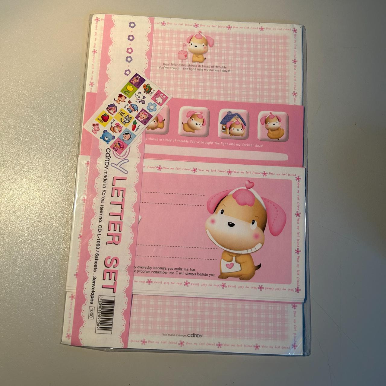 Cute Pink Cartoon Letter Envelope Sticker Set -... - Depop