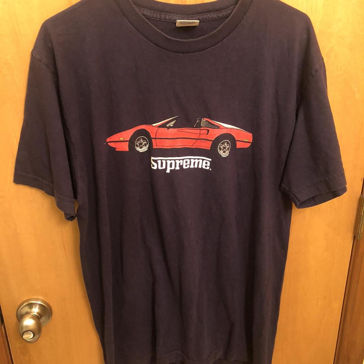 RARE Authentic Navy Blue Supreme Ferrari GT T Shirt... - Depop