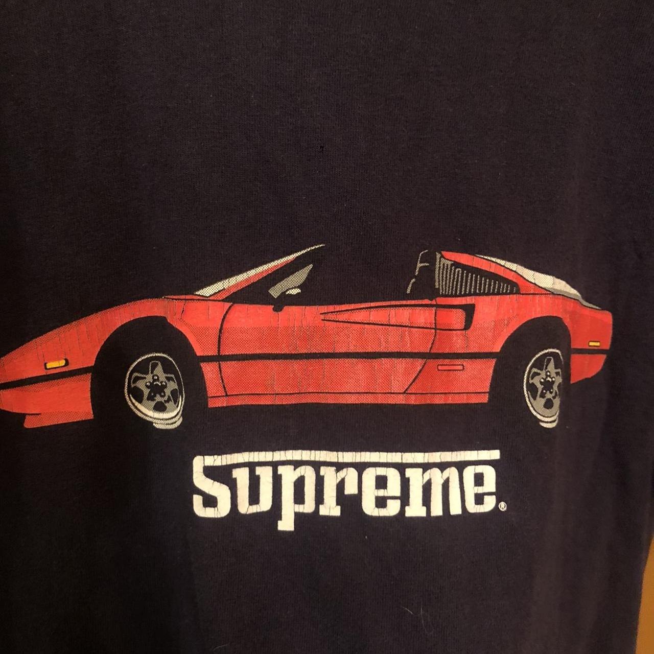 RARE Authentic Navy Blue Supreme Ferrari GT T Shirt... - Depop