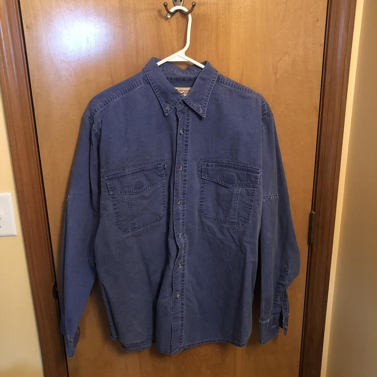 Faded Glory Blue faded Button up Large #vintage... - Depop