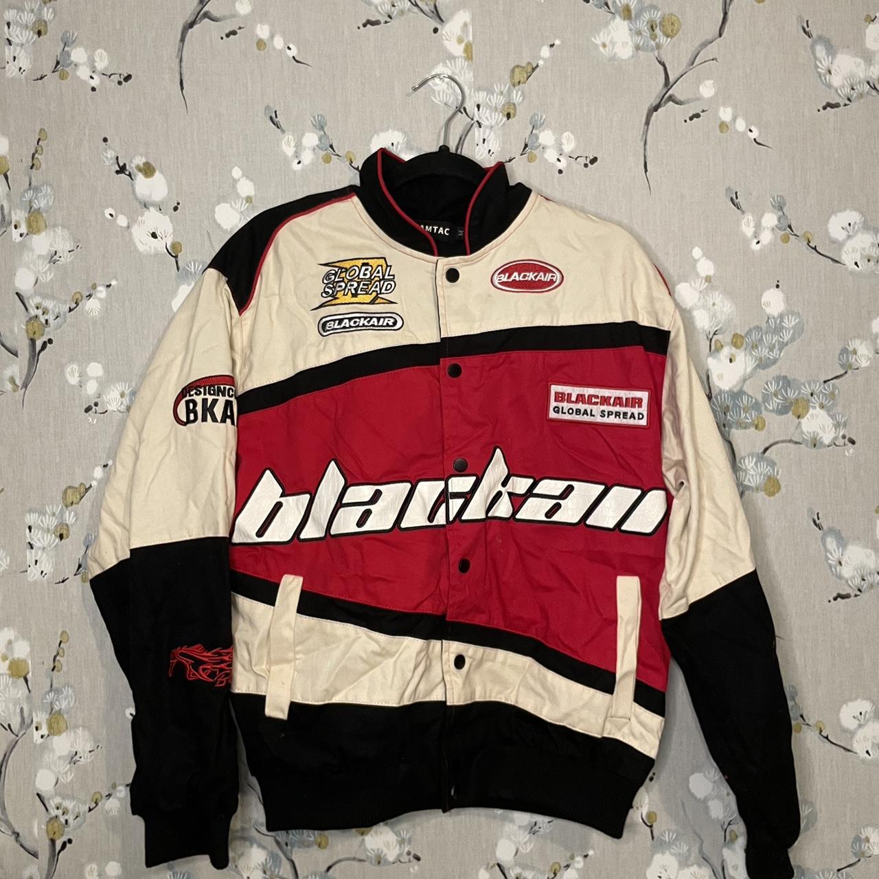 Black & red Blackair bomber jacket #motorsport... - Depop