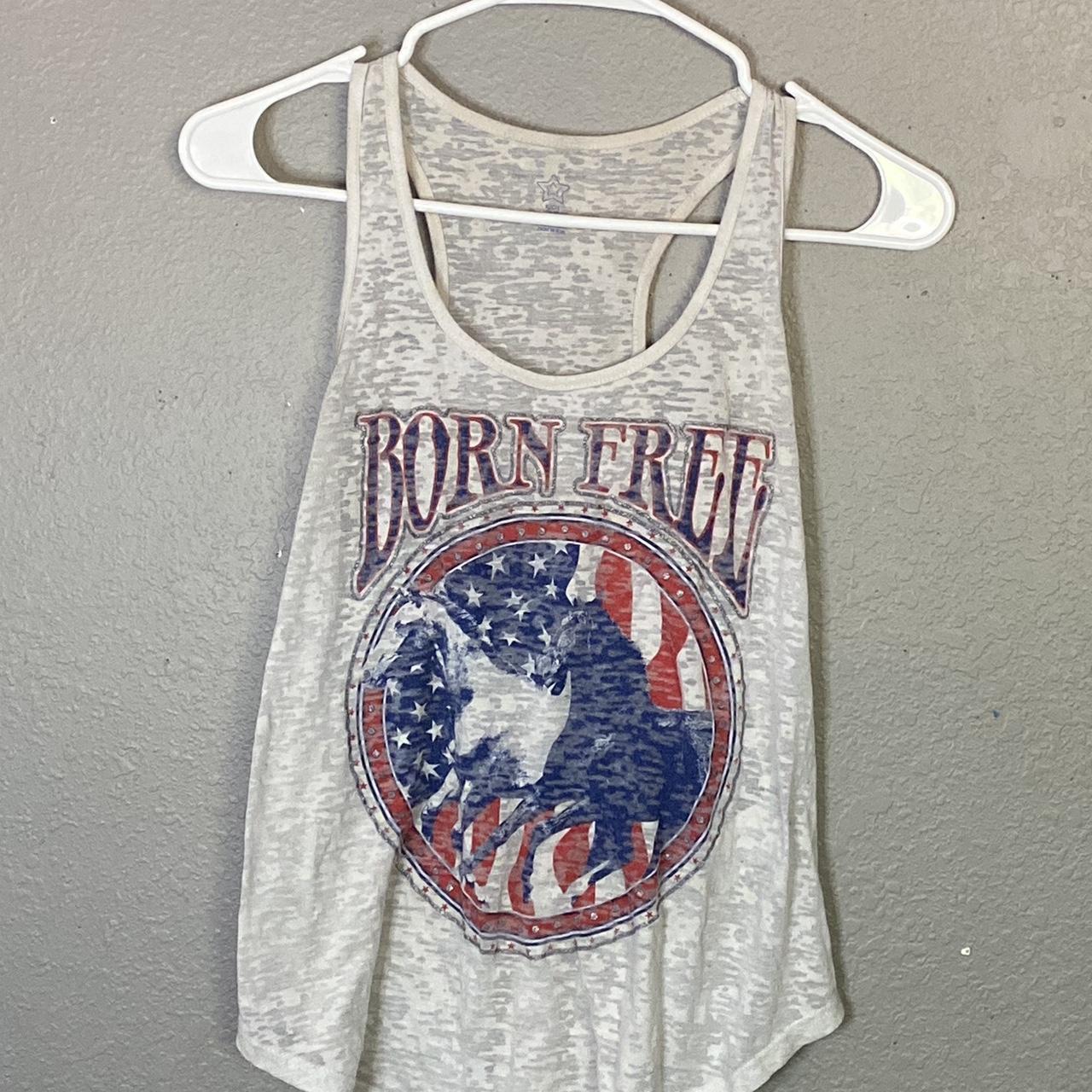 Born free, American translucent tank top - Depop
