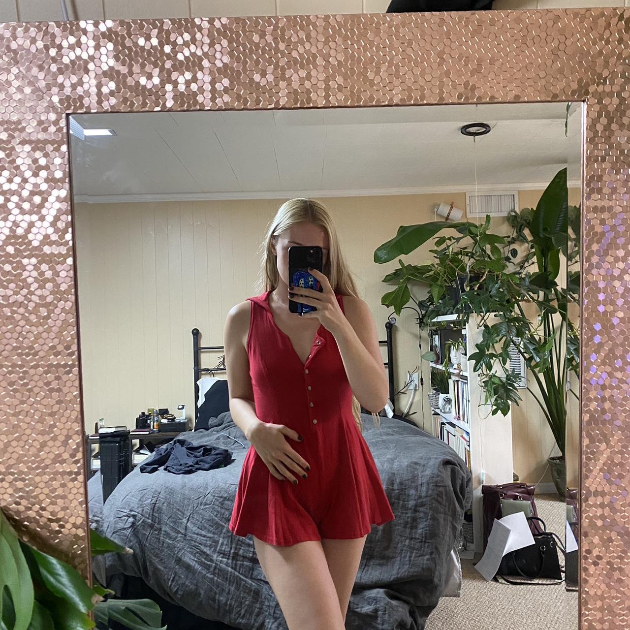 Incredible vintage red jumpsuit with hood. Has... - Depop