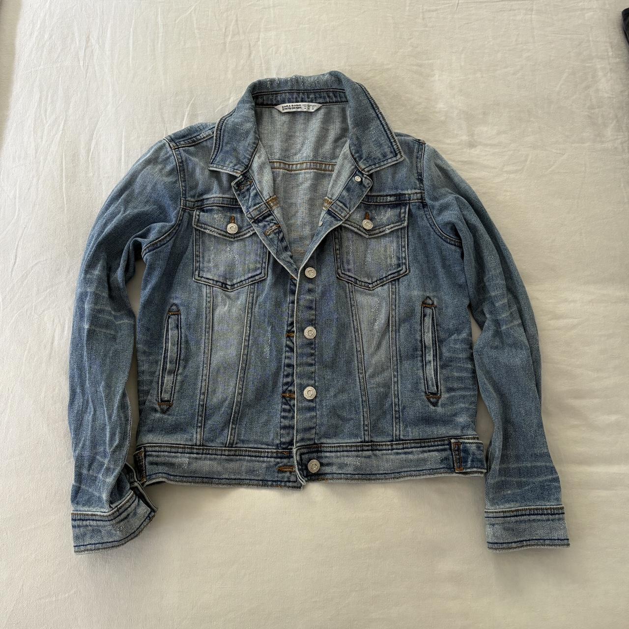 zara basic denim jacket (supposed to have little... | Depop