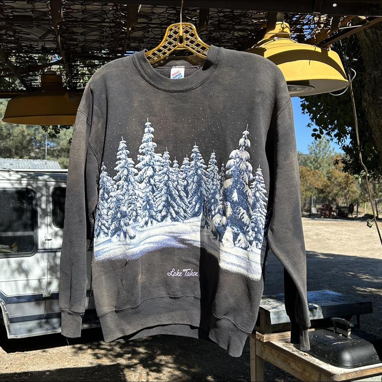 vintage jerzees super sweats lake tahoe pull... - Depop