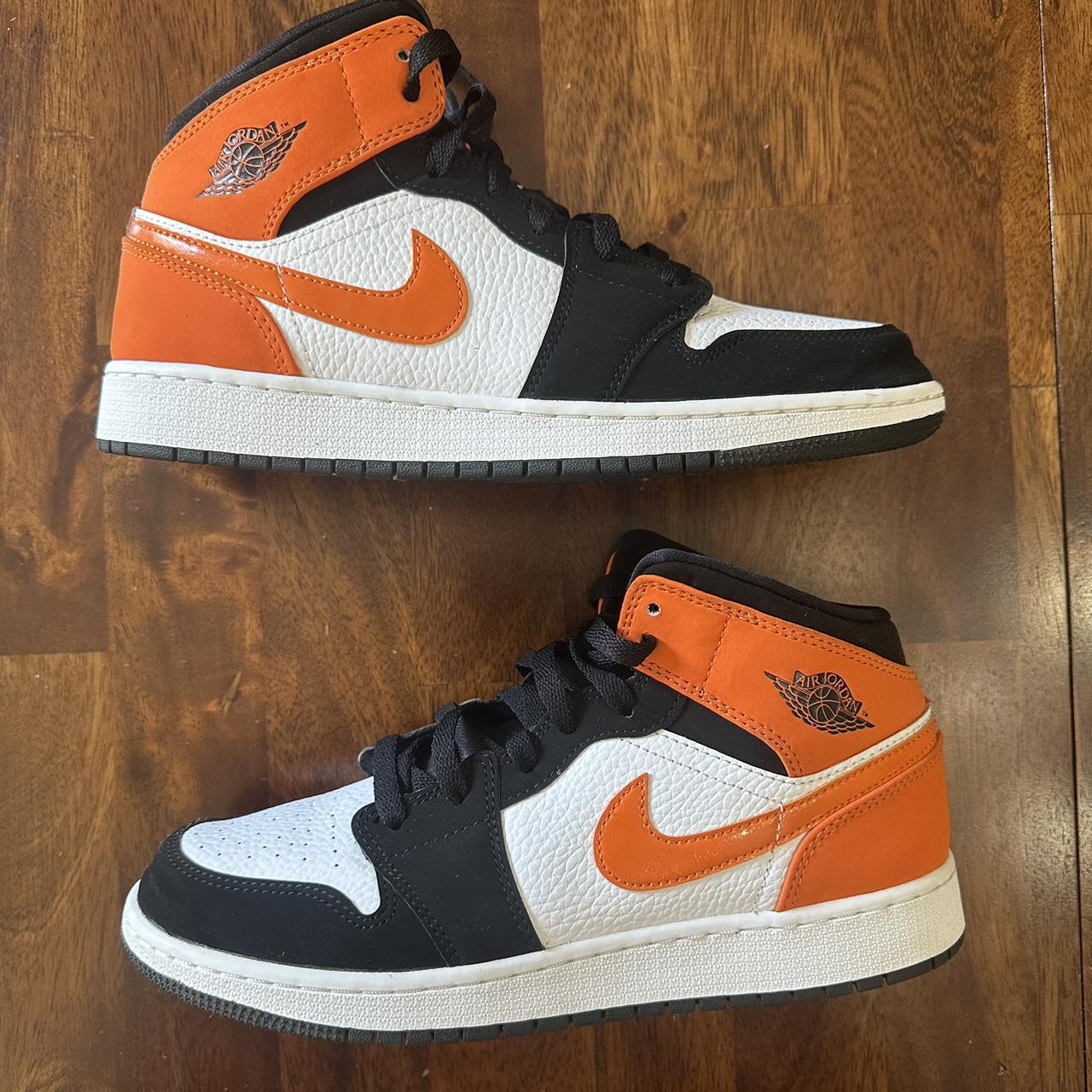 Air Jordan 1 Mid, Orange and Black. Excellent... - Depop