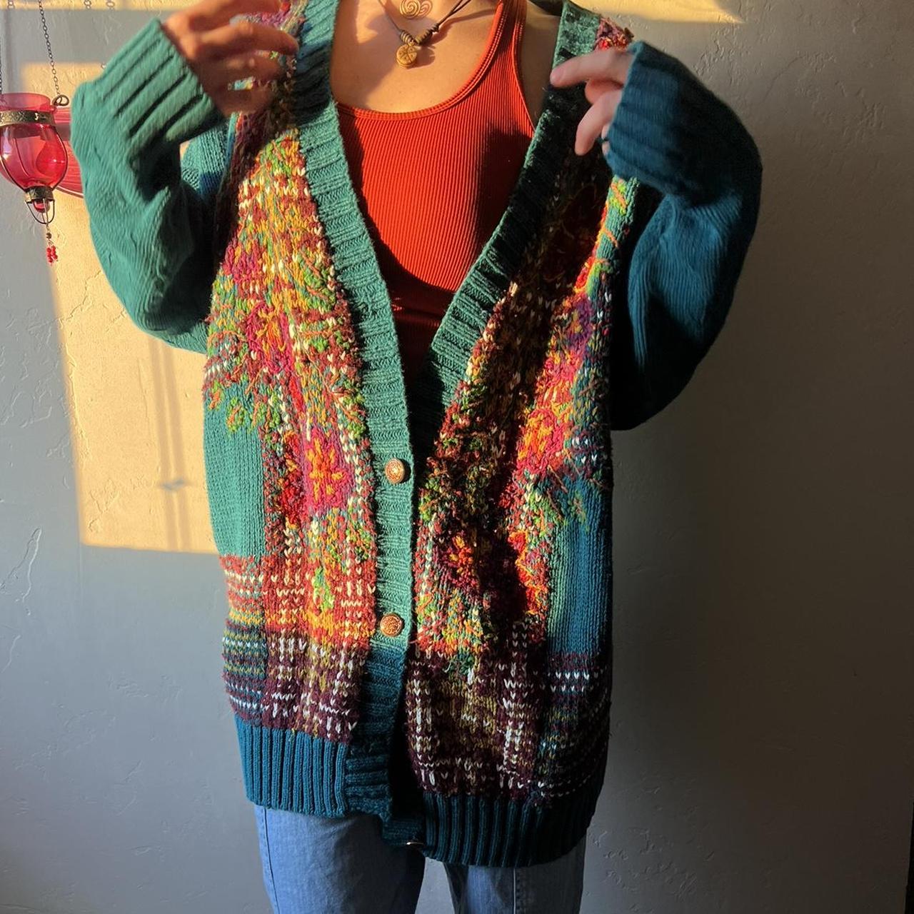 cottage core knit cardigan - missing one button ... - Depop