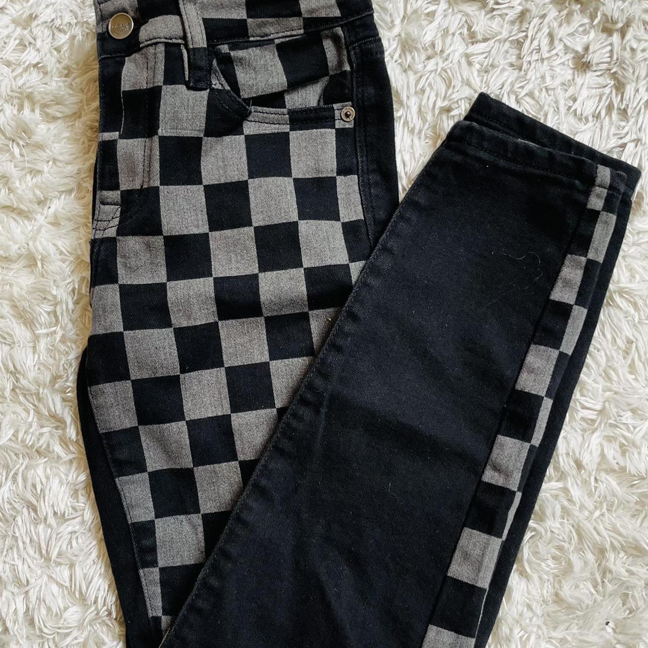 I&M Denim Checkered Pants Size: US Women’s... - Depop