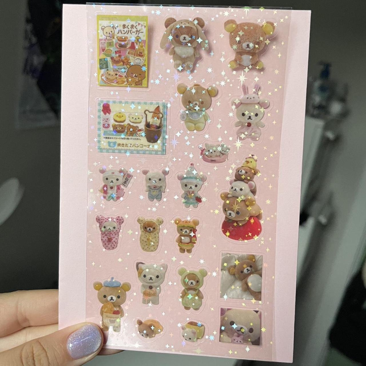 Rilakkuma clear holographic sticker sheet 🐻 Royal... - Depop