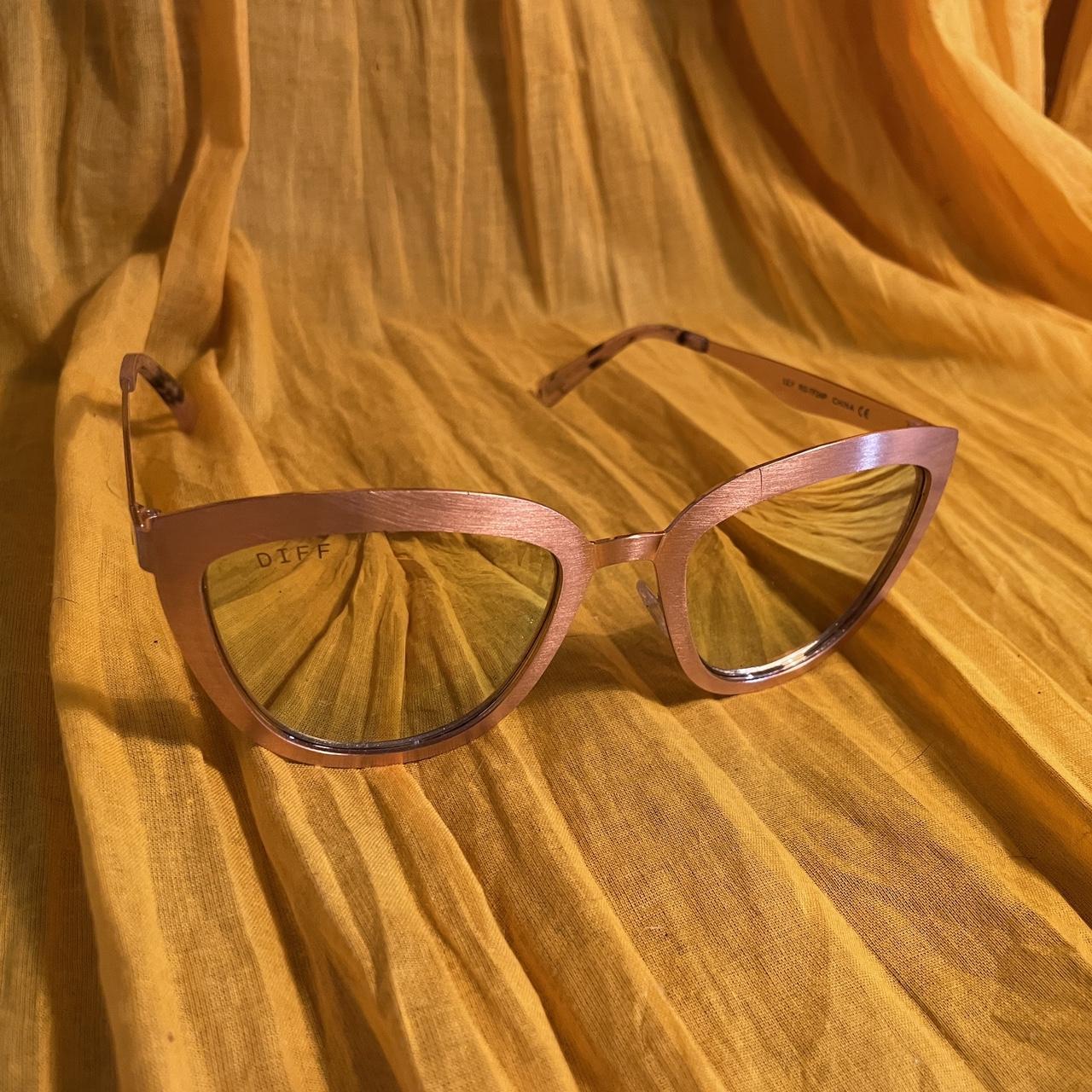 Metal rose gold mirror sunglasses DIFF brand.... - Depop