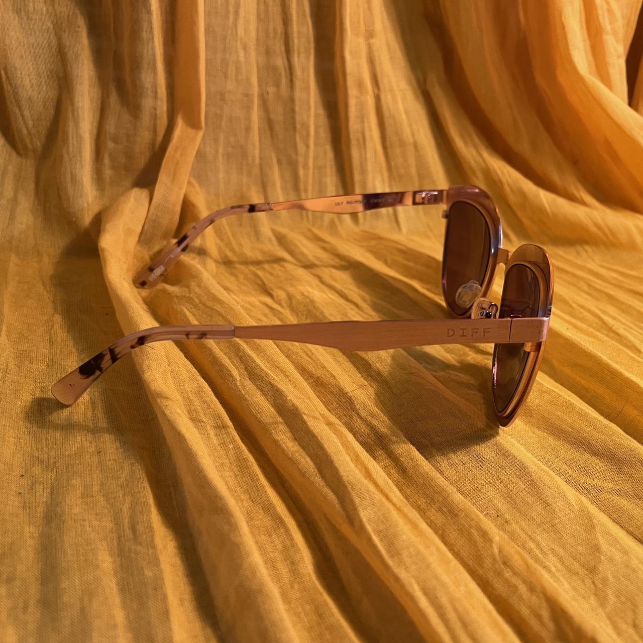 Metal rose gold mirror sunglasses DIFF brand.... - Depop