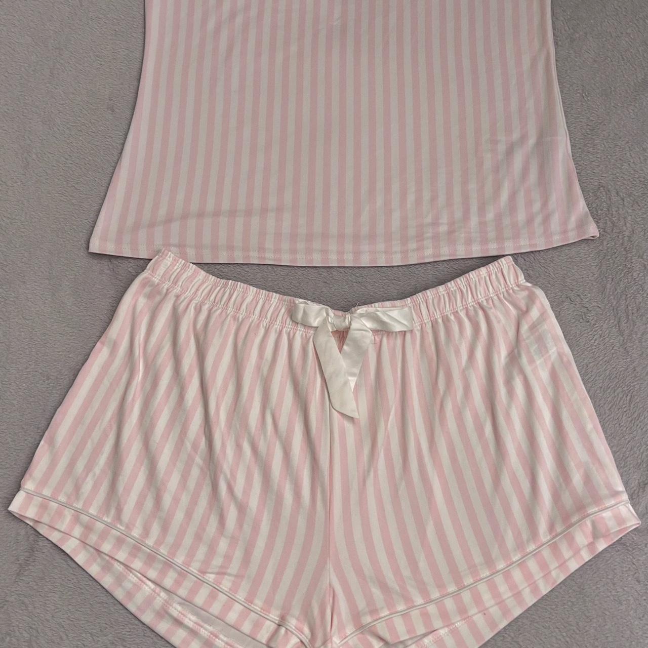 Baby pink/ rose pajama set #pajamaset - Depop