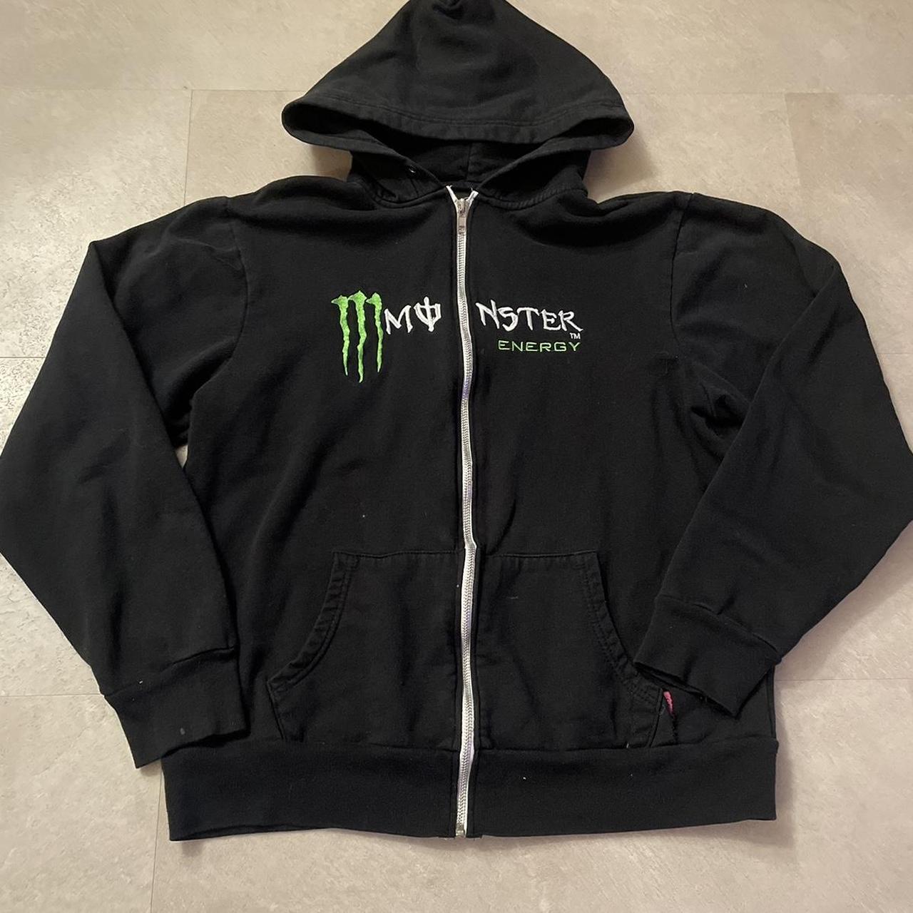 Y2K Monster Energy Zip Up Tagged Large Fits more... - Depop