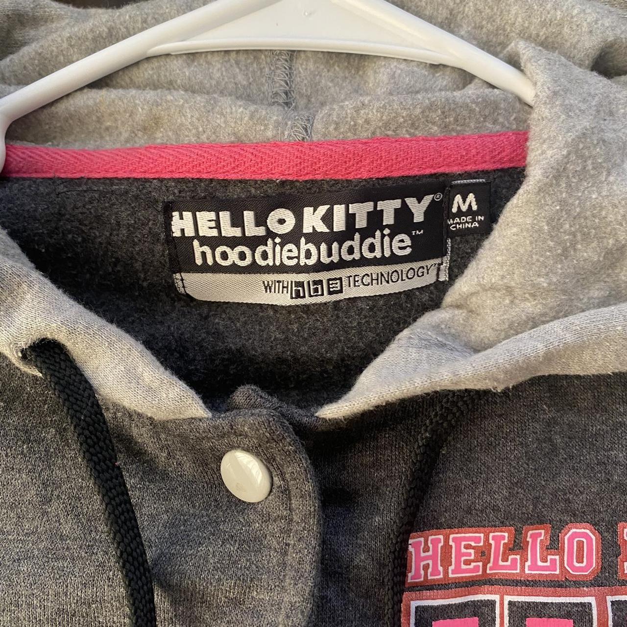 Medium Gray Hello Kitty Letterman Jacket/ Buttoned... - Depop