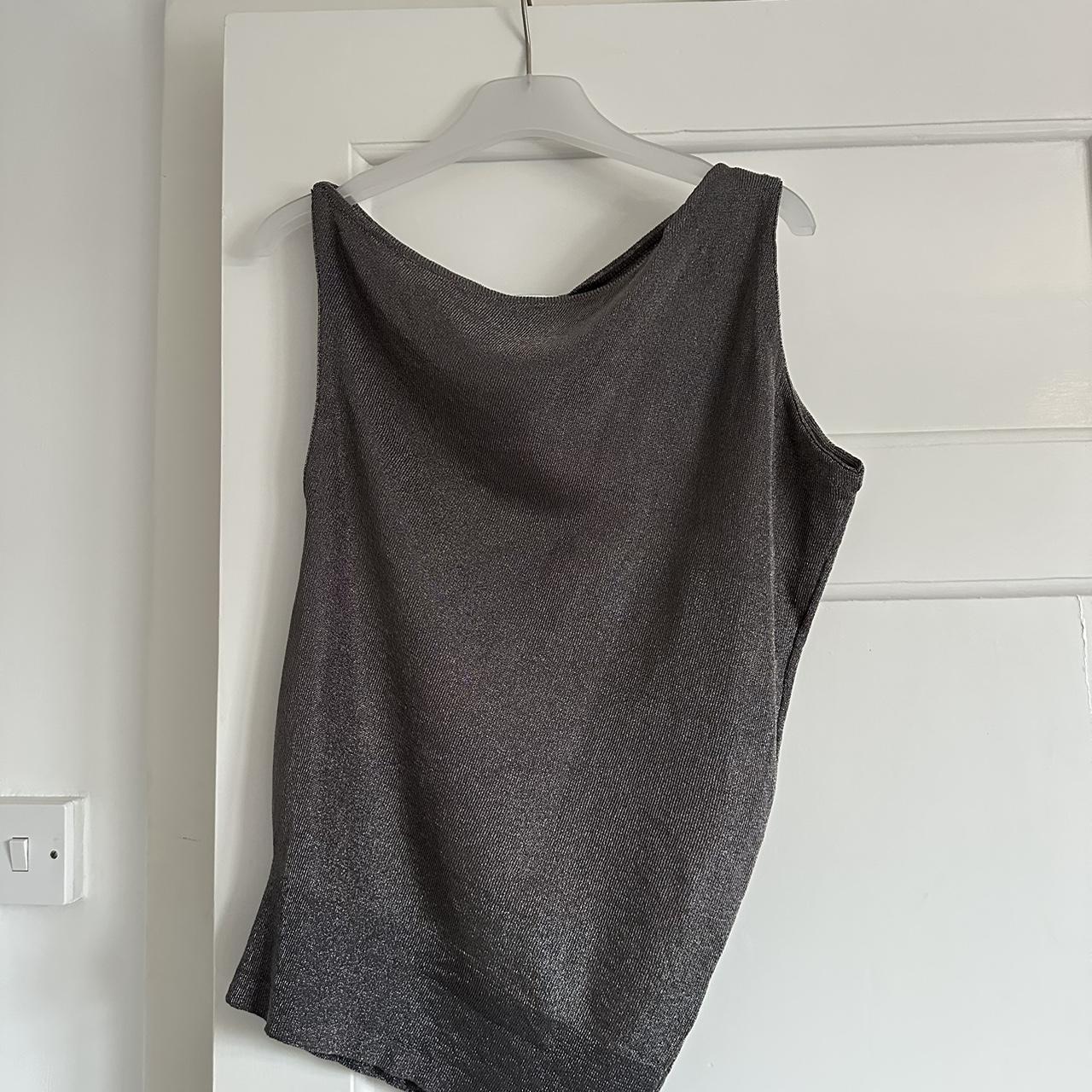 Reiss Silver Asymmetric Jumper top. Size UK S. £35... - Depop