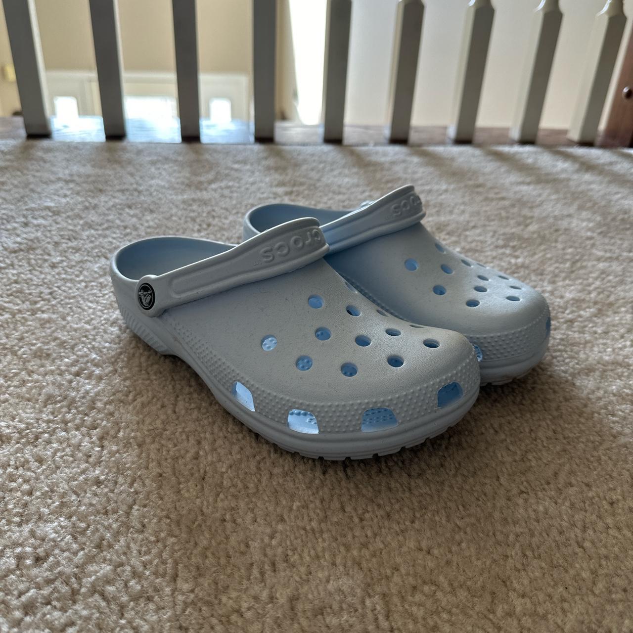Crocs in Powder Blue! Barely worn pair of crocs!... - Depop