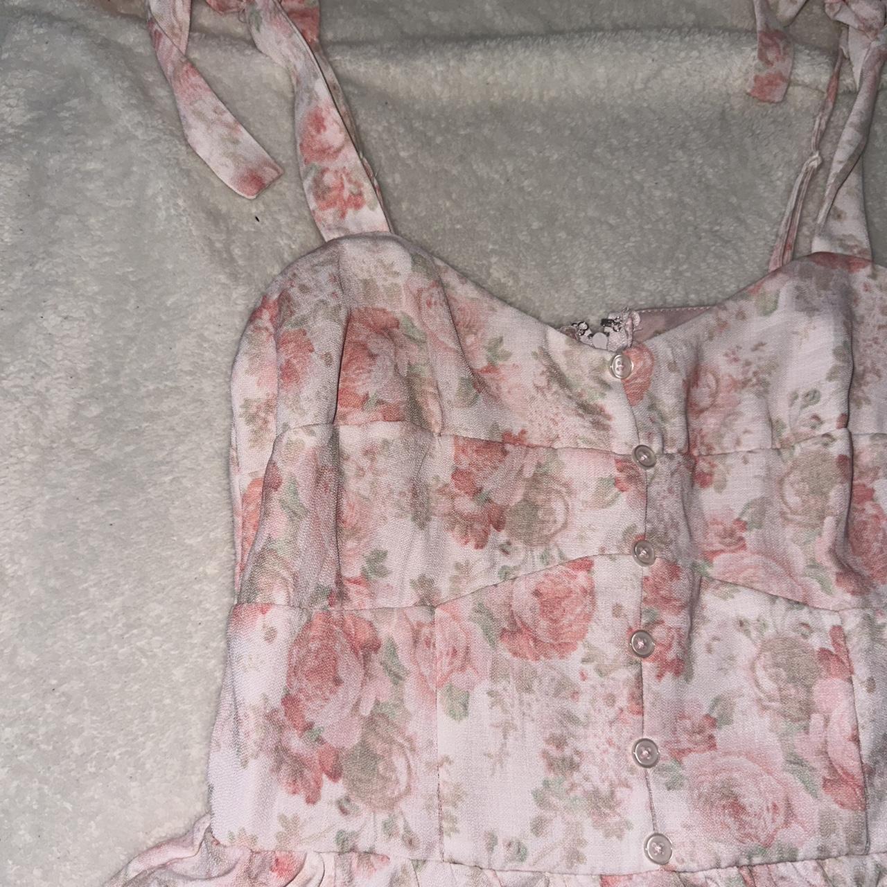 Pink floral Altard State midi dress Size medium... - Depop
