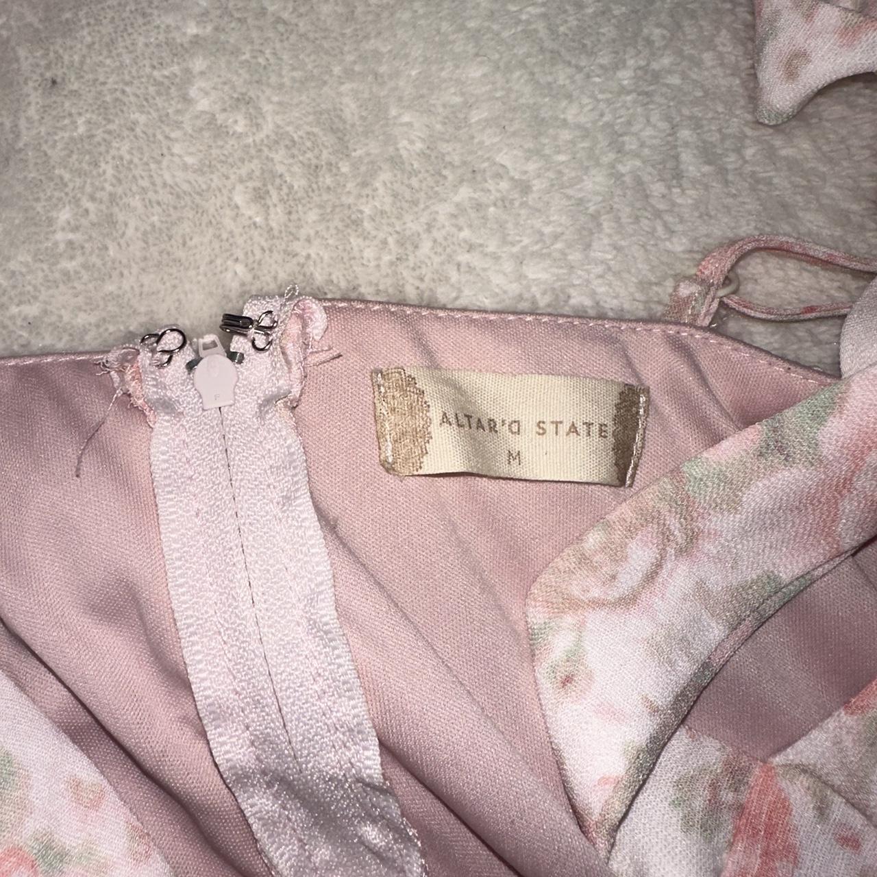 Pink floral Altard State midi dress Size medium... - Depop