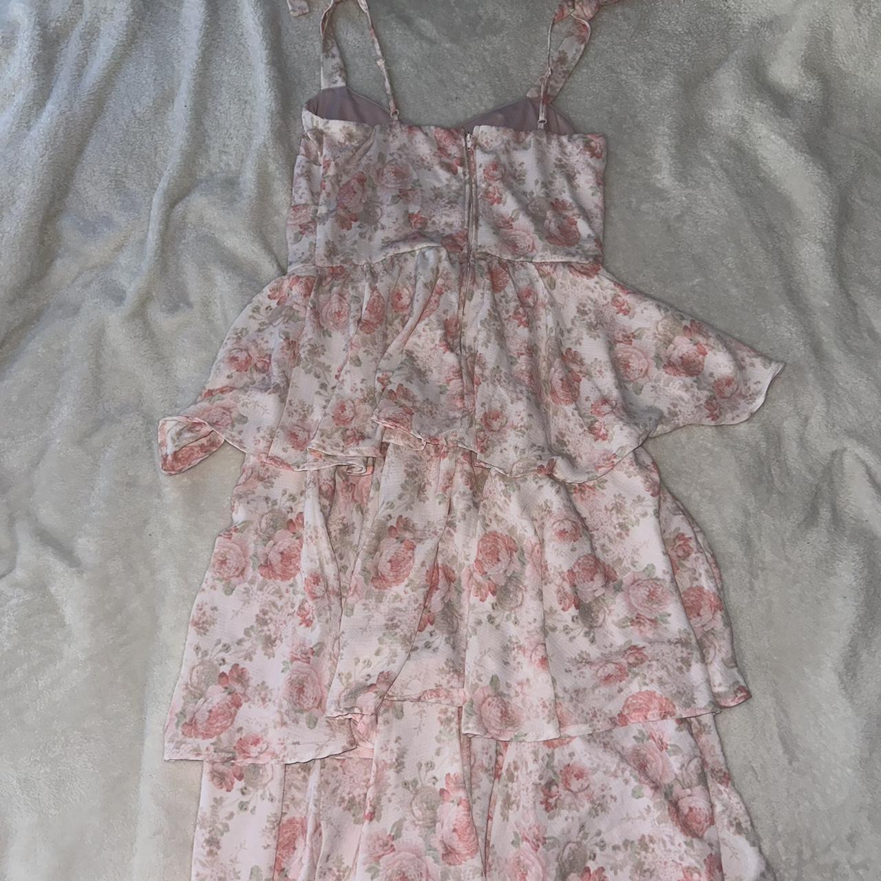 Pink floral Altard State midi dress Size medium... - Depop