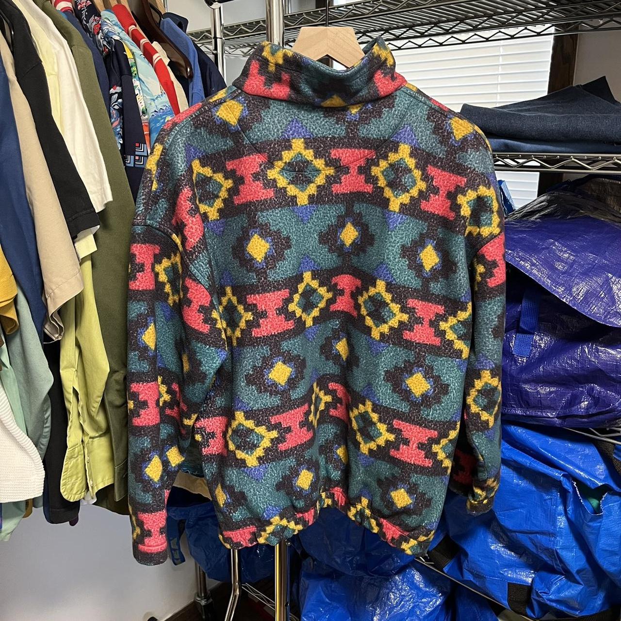 Vintage 90s Aztec Patagonia Type Fleece Jacket 23 x... - Depop