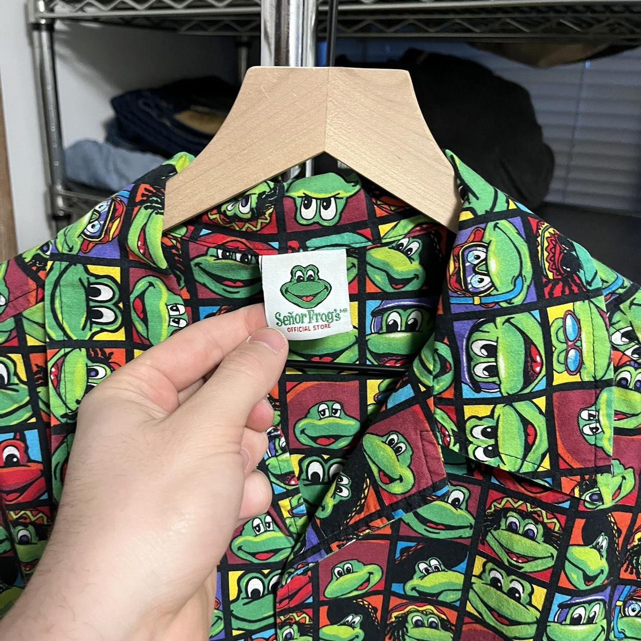 Vintage Funky 90s Senior Frogs Button Up... - Depop