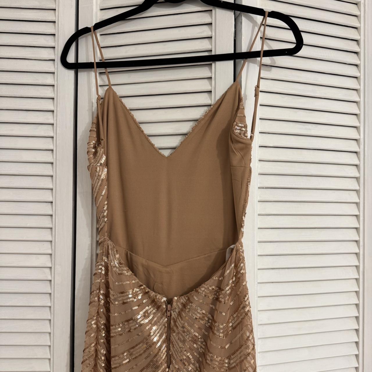 Windsor tan sequin prom dress, no imperfections... | Depop