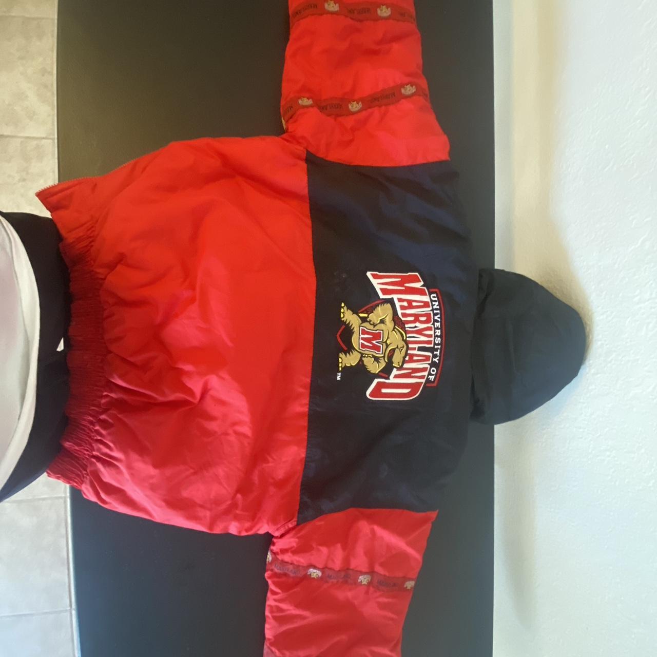Maryland University puffer jacket with hood, black... - Depop