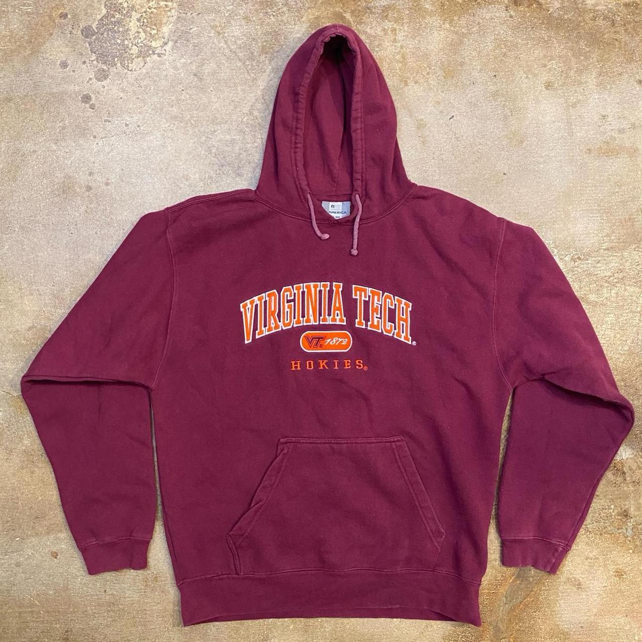Vintage y2k retro Virginia Tech VT Hokies Burgundy... | Depop