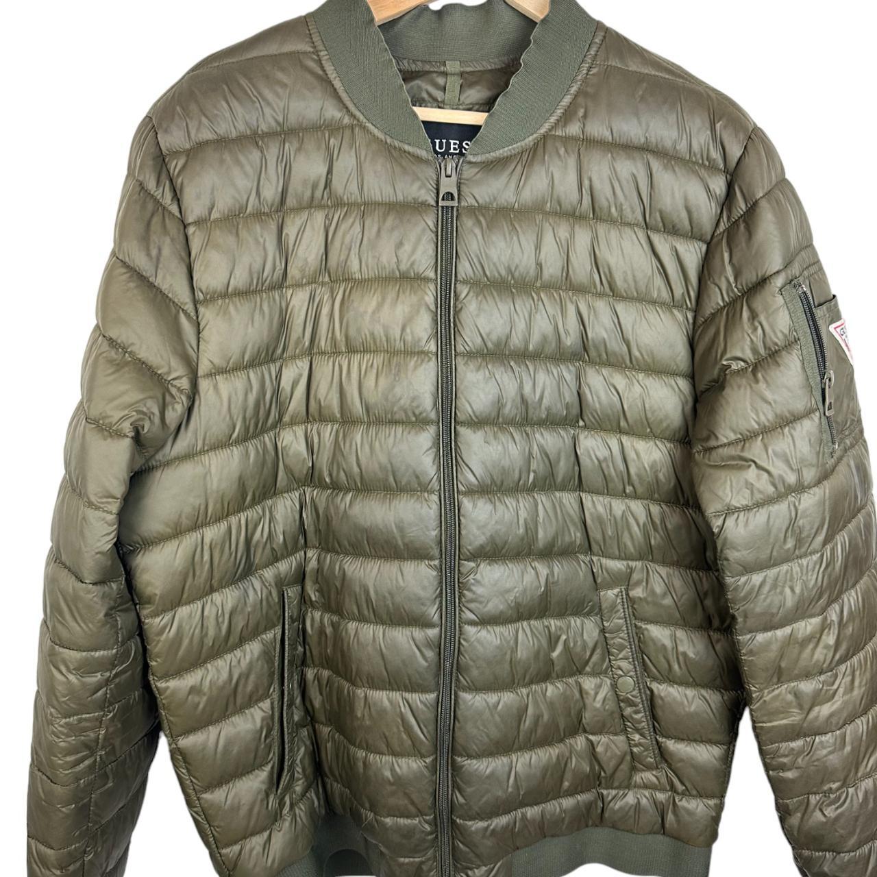 Army Green Guess Puffer Jacket (Runs small. I'm a... - Depop