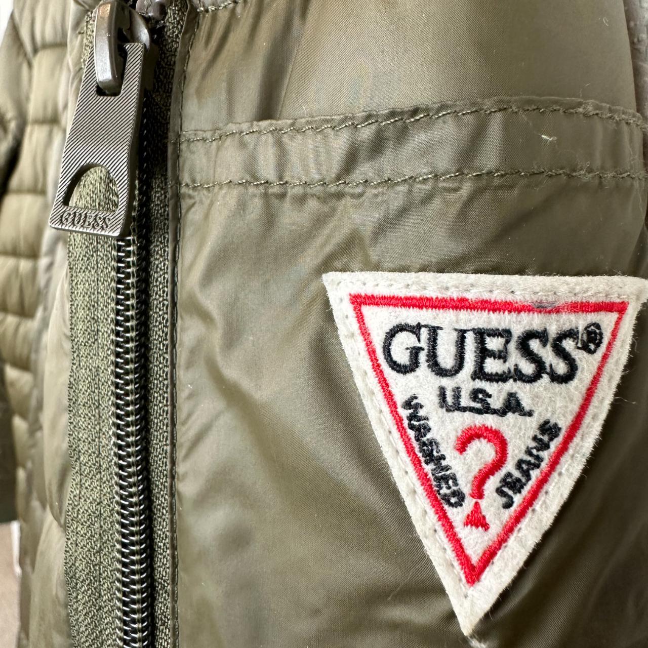 Army Green Guess Puffer Jacket (Runs small. I'm a... - Depop