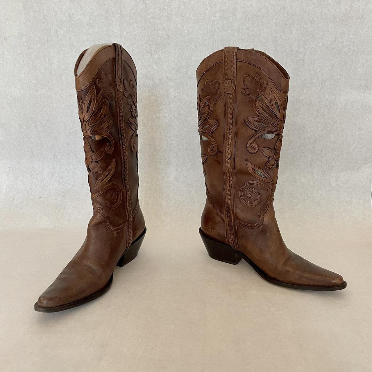 vintage matisse brown cowboy boots fits up to size 7.5 - Depop