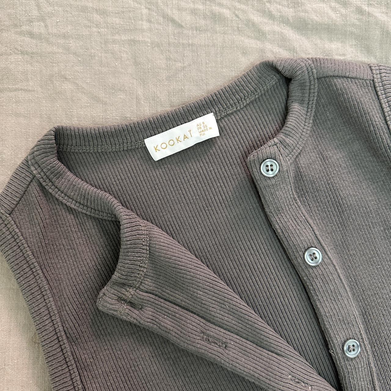 Kookai Bec Button Tank Grey Brand: Kookai Size:... | Depop