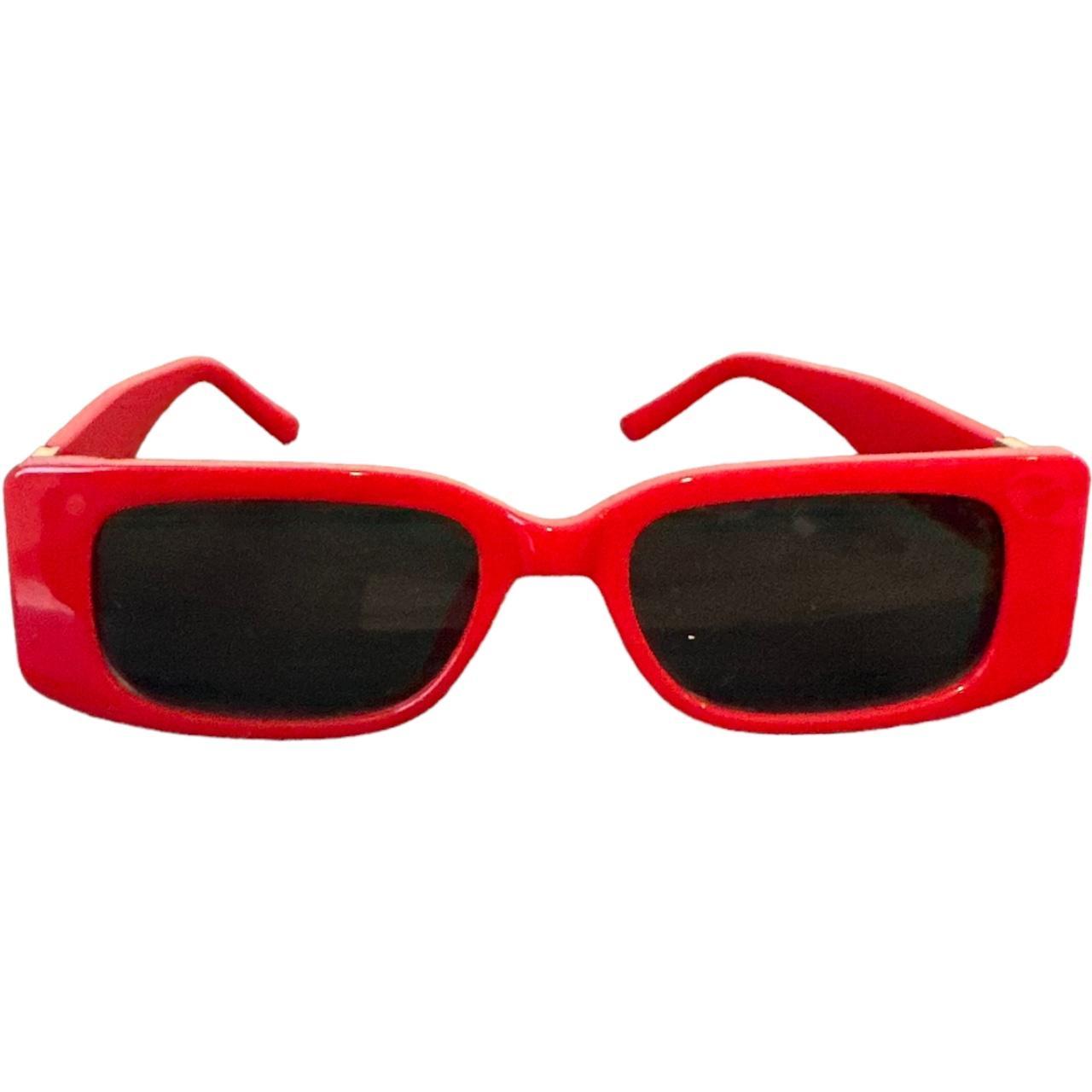 New Red Frame Logo Sunglasses Size: OS Condition:... - Depop