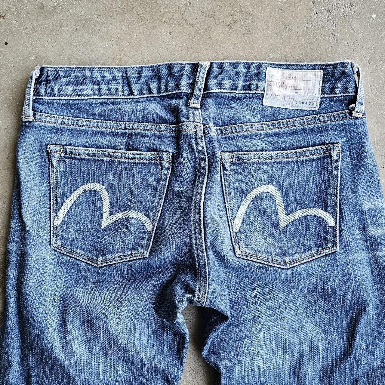 Evisu low-rise light wash jeans Size 25 No... - Depop