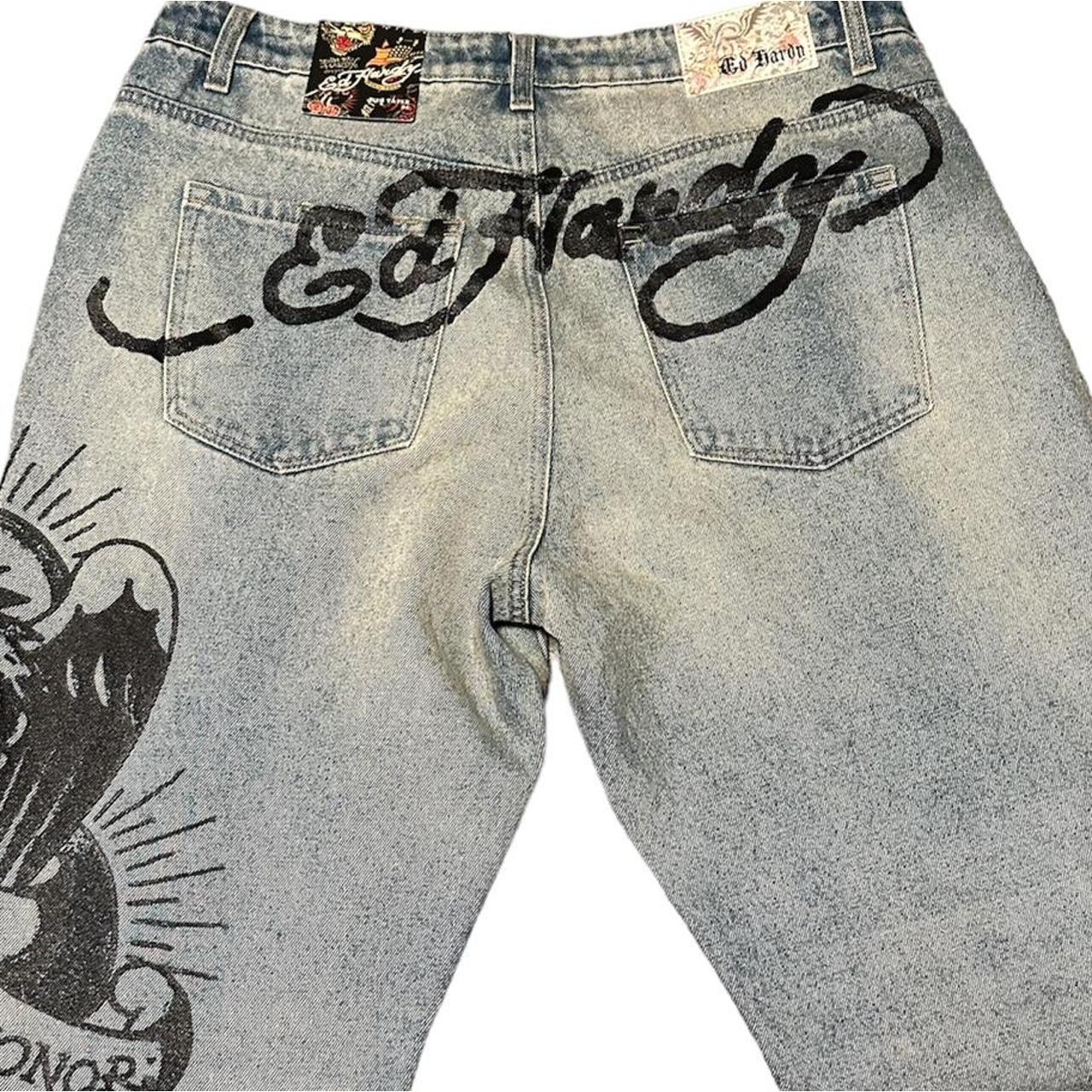 ed hardy pants 🦁 size 34 dm me if you have any... - Depop