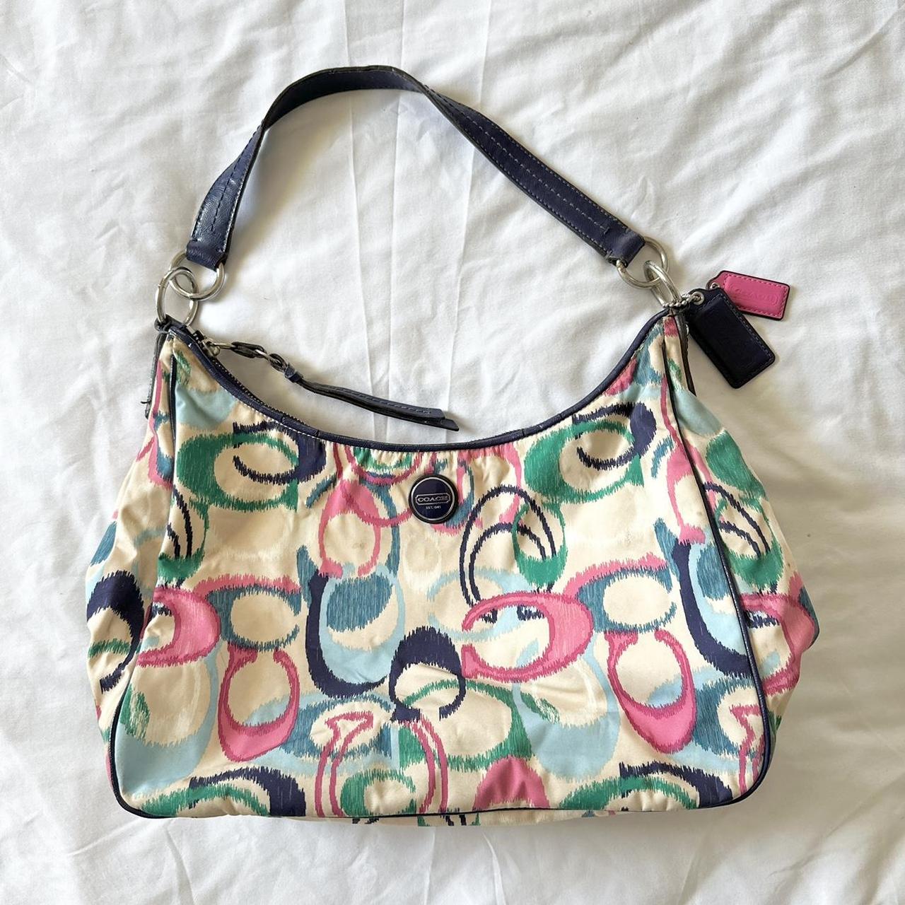multi colored coach bag ୨ৎ medium size, has some... | Depop