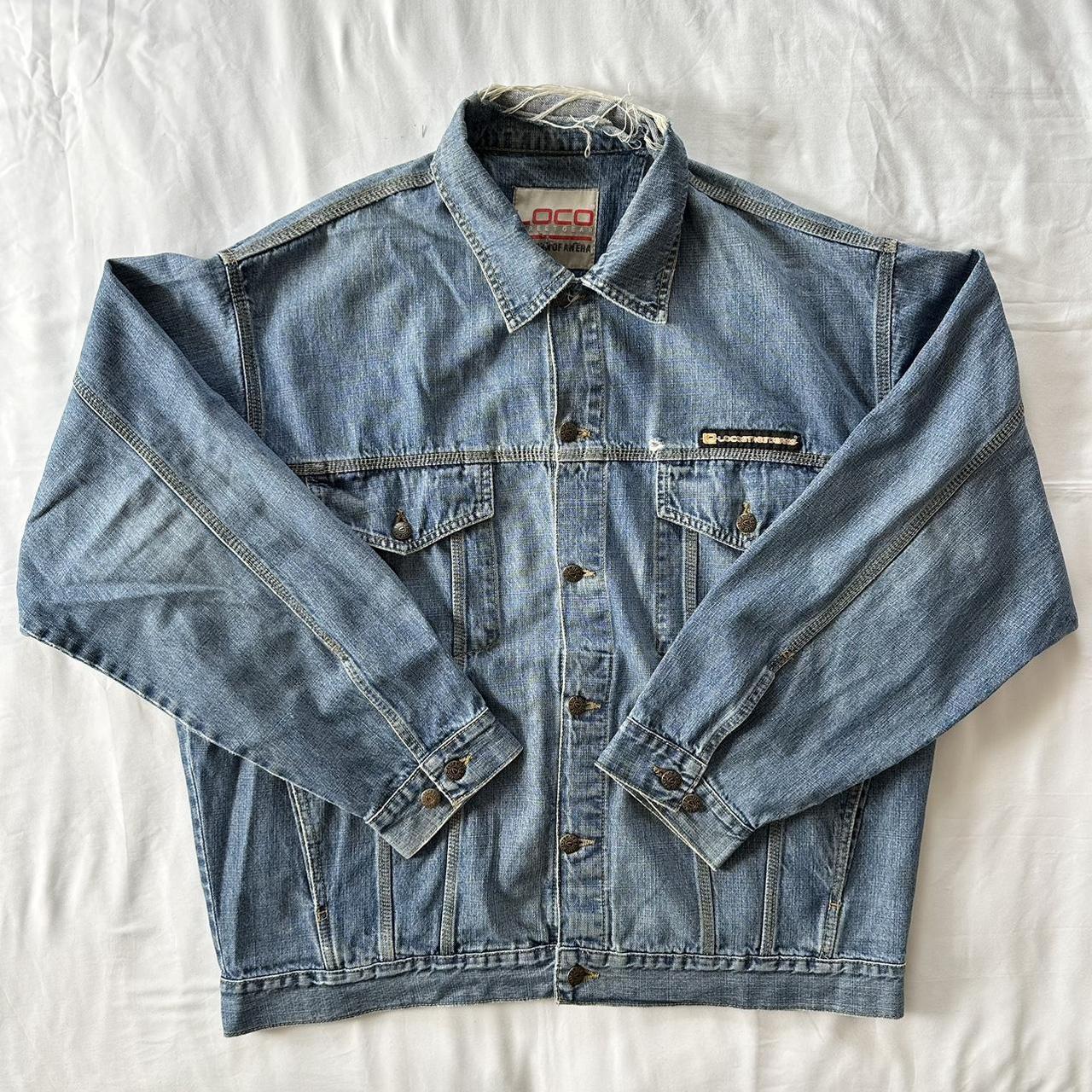 y2k loco streetwear denim jacket size XL dm me if... | Depop