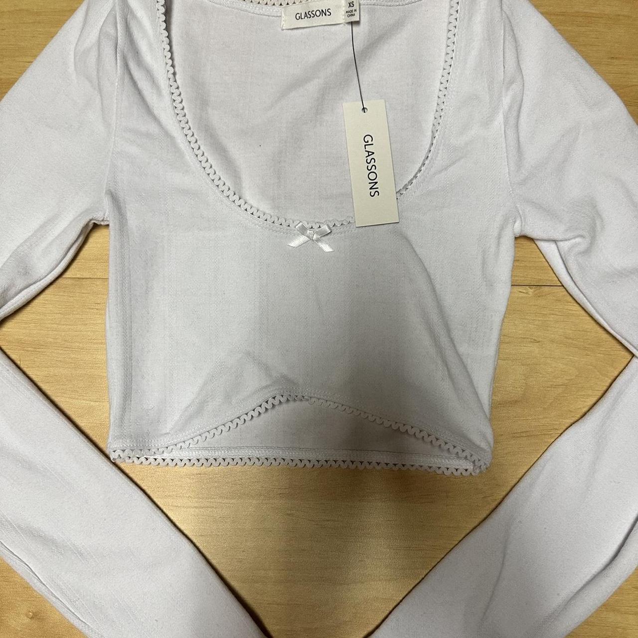 Brand new glassons long sleeve in white floral size... - Depop