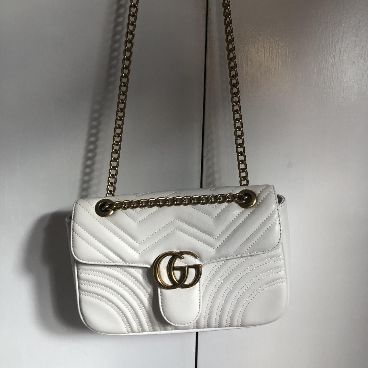 gucci bag - white GG marmont Used once - in... - Depop