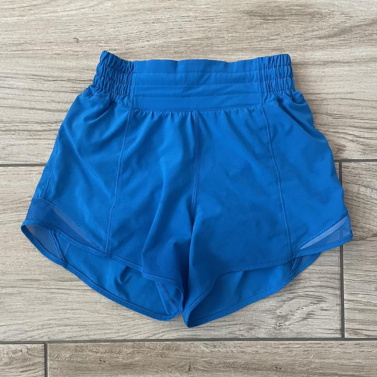 Blue lululemon shorts! 💙 Size: high wasted Worn but... - Depop